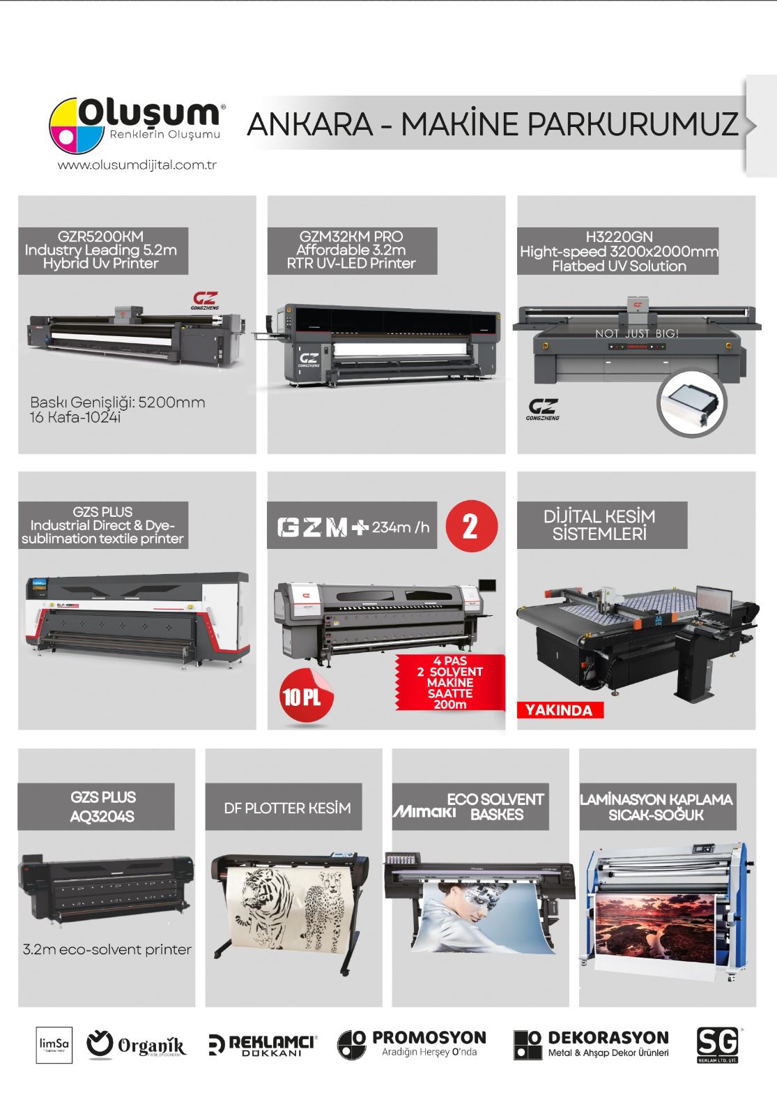 MAKİNE PARKURU | OLUŞUM REKLAM ANKARA BASKI TEKNOLOJİLERİ